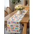 Burlap Table Runner 60 Inches Long, Children's Day Trucks Sailboats ...