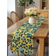 Burlap Table Runner 60 Inches Long, Country Ombre Botanical on Yellow ...