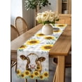 Burlap Table Runner 60 Inches Long, Farm Cow Sunflower Flower Non-Slip ...