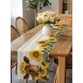 Burlap Table Runner 60 Inches Long, Farm Cow Sunflower Wood Fence Non ...