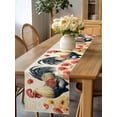 Burlap Table Runner 60 Inches Long, Farm Rooster Poppy Flower Non-Slip ...