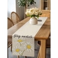 Burlap Table Runner 60 Inches Long, Farm Watercolor Daisy Flower Non ...