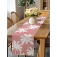 Burlap Table Runner 60 Inches Long, Farm White Coconut Trees Silhouette ...