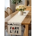 Burlap Table Runner 60 Inches Long, Farmhouse Barn Animal Cow Chicken ...