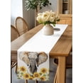 Burlap Table Runner 60 Inches Long, Farmhouse Elephant Flower Non-Slip ...