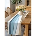 Burlap Table Runner 60 Inches Long, Gradient Abstract Blue Brown Ocean ...