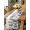Burlap Table Runner 60 Inches Long, Grey Rainforest Leaves Branches ...