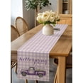 Burlap Table Runner 60 Inches Long, Hello Spring Purple Farm Truck ...