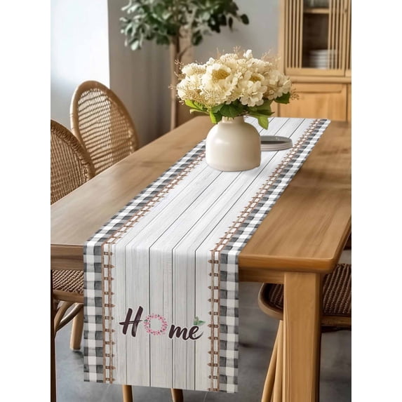 Burlap Table Runner 60 Inches Long, Home Quote Spring Garland Non-Slip ...