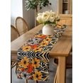Burlap Table Runner 60 Inches Long, Impressionism Style Flowers Non ...