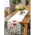 Burlap Table Runner 60 Inches Long, Independence Day Floral Red Poppy ...