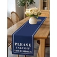 Burlap Table Runner 60 Inches Long, Modern Lines Take off Your Shoes ...