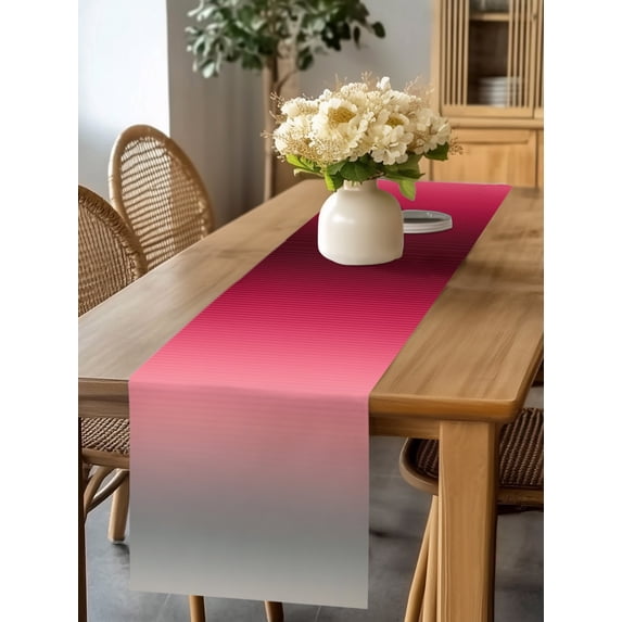 Burlap Table Runner 60 Inches Long, Modern Minimalist Color Ombre Art ...