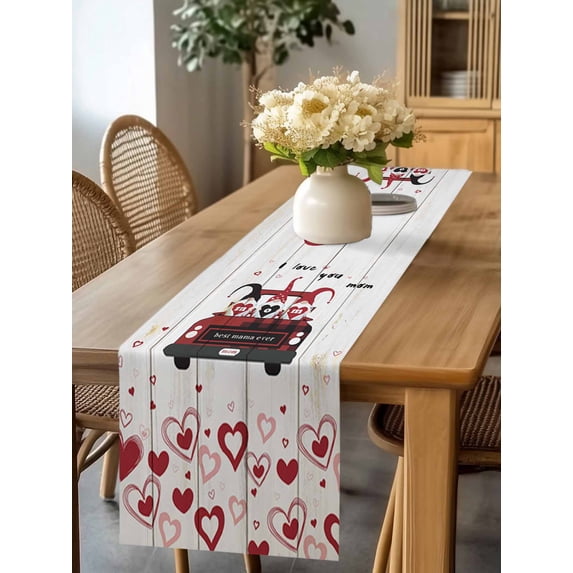 Burlap Table Runner 60 Inches Long, Mother's Day Funny Gnomes with ...