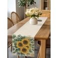 Burlap Table Runner 60 Inches Long, Pastoral Sunflower Retro Linen Non ...
