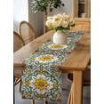 Burlap Table Runner 60 Inches Long, Retro Boho Blossom Flower Non-Slip ...