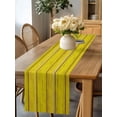 Burlap Table Runner 60 Inches Long, Retro Yellow Wood Plank Non-Slip ...