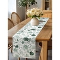 Burlap Table Runner 60 Inches Long, Romantic Rose Green Leaves Non-Slip ...