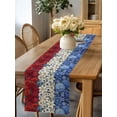 Burlap Table Runner 60 Inches Long, Rose Hydrangea Lilies Independence ...