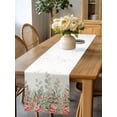 Burlap Table Runner 60 Inches Long, Rustic Eucalyptus Blossom Floral ...