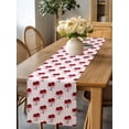 Burlap Table Runner 60 Inches Long, Seamless Red Cherry on Pink Non ...