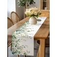 Burlap Table Runner 60 Inches Long, Spring Green Eucalyptus Leaf on ...