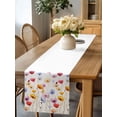 Burlap Table Runner 60 Inches Long, Spring Red Orange Blue Flower ...