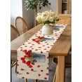 Burlap Table Runner 60 Inches Long, Spring Red Tulips on Beige Non-Slip ...