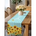 Burlap Table Runner 60 Inches Long, Spring Watercolor Sunflowers Non ...