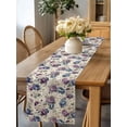 Burlap Table Runner 60 Inches Long, Spring White Purple Blue Flowers ...