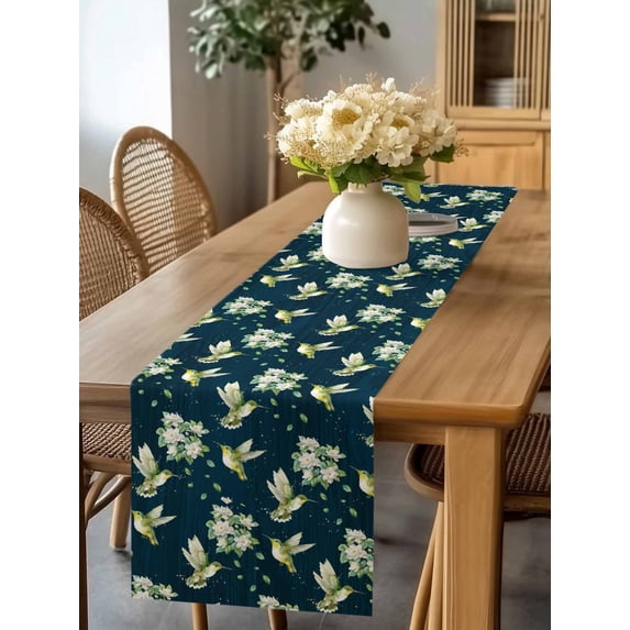Burlap Table Runner 60 Inches Long, Summer Gardens Honeybirds Non-Slip ...