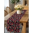 Burlap Table Runner 60 Inches Long, Summer Strawberry Flowers Non-Slip ...