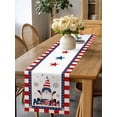 Burlap Table Runner 60 Inches Long, USA Lovely Dwarf Wearing Flag Hat ...