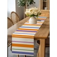 Burlap Table Runner 60 Inches Long, Vintage Colorful Striped Non-Slip ...