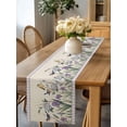 Burlap Table Runner 60 Inches Long, Vintage Flower Leaves Bird Non-Slip ...