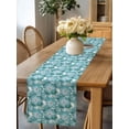 Burlap Table Runner 60 Inches Long, Watercolor Turquoise Peony Flower ...