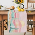 Burlap Table Runner 70 Inches Long, Abstract Desert Cactus Sun Non-Slip ...