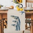 Burlap Table Runner 70 Inches Long, Abstract Gradient Fish Starfish Non ...