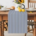 Burlap Table Runner 70 Inches Long, Abstract Navy Blue Stripe Non-Slip ...