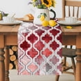 Burlap Table Runner 70 Inches Long, Abstract Red Gray Geometric Art Non ...
