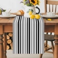 Burlap Table Runner 70 Inches Long, Black White Gray Stripes Non-Slip ...