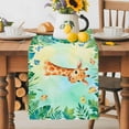 Burlap Table Runner 70 Inches Long, Cartoon Animal Small Giraffes Non ...