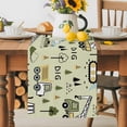 Burlap Table Runner 70 Inches Long, Cartoon Tractor Green Digger Shovel ...
