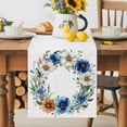 Burlap Table Runner 70 Inches Long, Colorful Blossom Flower Garland Non ...
