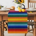 Burlap Table Runner 70 Inches Long, Colorful Stripes Gradient Rainbow ...
