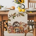 Burlap Table Runner 70 Inches Long, Cute Hedgehog Fall Mushroom on ...