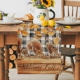 Burlap Table Runner 70 Inches Long, Fall Leaves Squirrel Thanksgiving ...