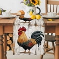 Burlap Table Runner 70 Inches Long, Farm Animal Rooster on Wood Non ...