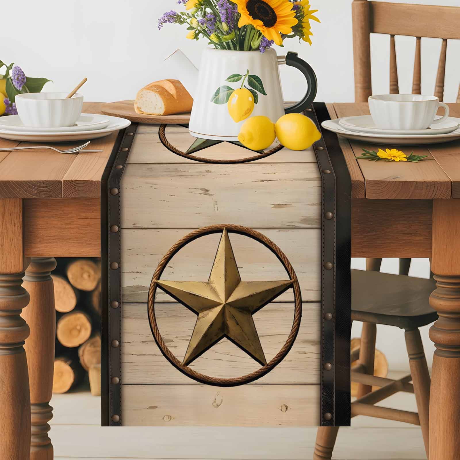 Burlap Table Runner 70 Inches Long, Farmhouse Vintage Brown Western ...