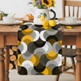 Burlap Table Runner 70 Inches Long, Geometric Black Yellow Gray Non ...